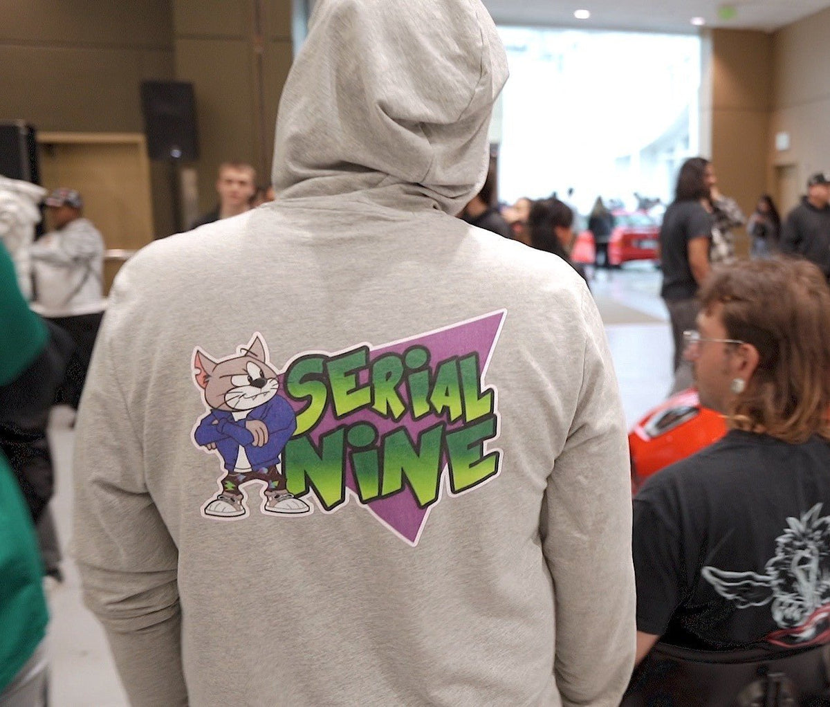SERIALNINE Cat Logo Lightweight Hoodie - SERIALNINE